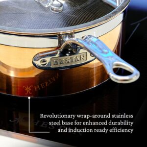 Hestan - CopperBond Collection - 100% Pure Copper Sauce Pan, Induction Cooktop Compatible, 3 Quart