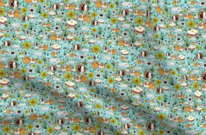 spoonflower fabric - guinea pigs blue pig cute cool printed on petal signature cotton fabric fat quarter - sewing quilting apparel crafts decor