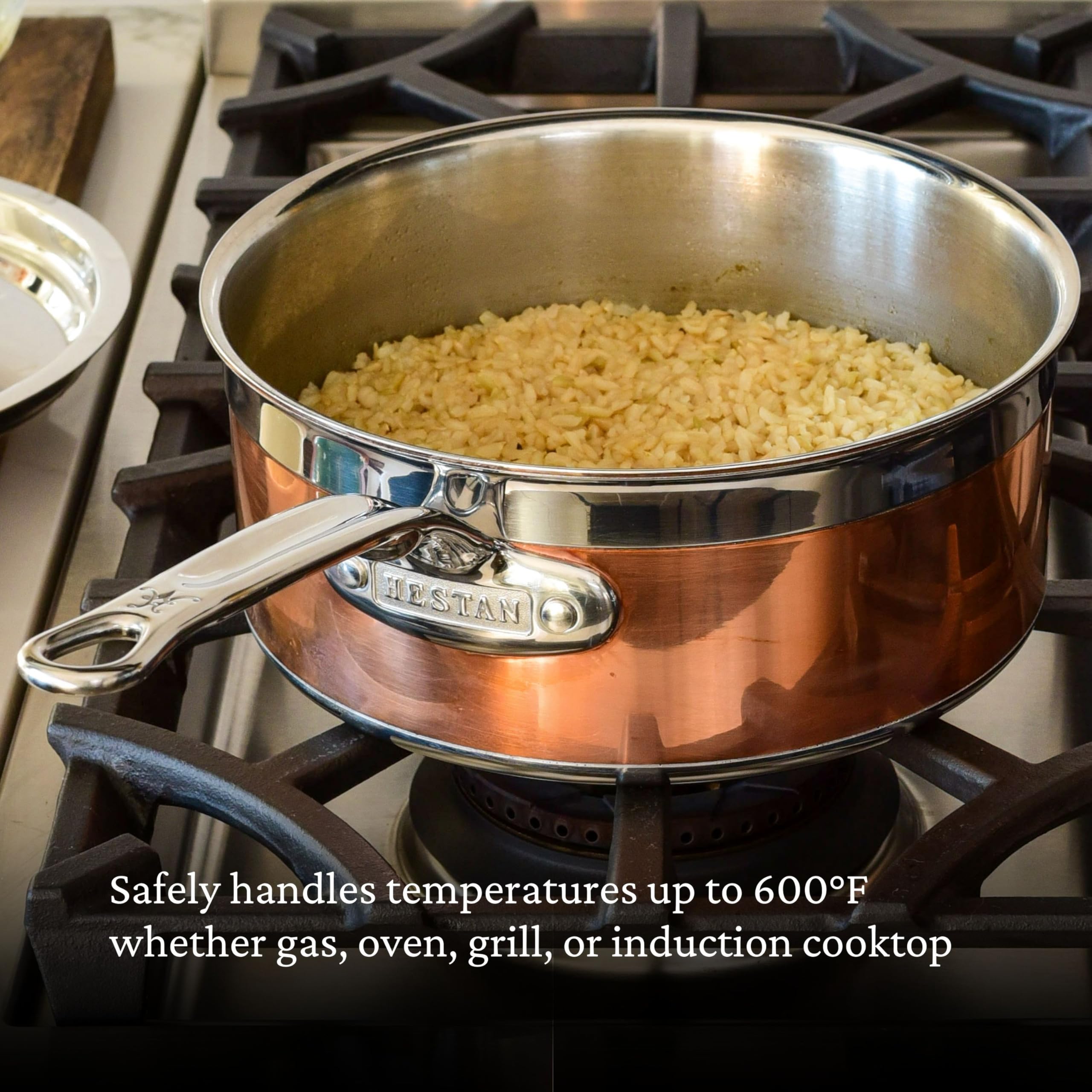 Hestan - CopperBond Collection - 100% Pure Copper Sauce Pan, Induction Cooktop Compatible, 3 Quart