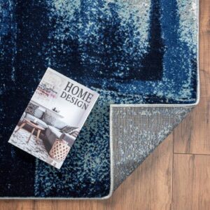 LUXE WEAVERS Lagos Collection 7558 Navy 4x5 Abstract Area Rug