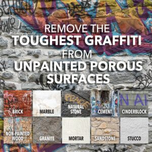 Smart 'n Easy Porous Surface Graffiti Remover - Eliminates Unwanted Graffiti from Unpainted Wood & Masonry Surfaces - Removes Aerosol Spray Paints, Crayon, Marker, Ink, Paint, Coatings - 1/2 Gallon