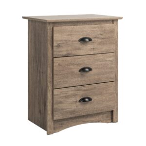 Prepac Salt Spring 6-Drawer Tall Chest, Drifted Gray & Salt Spring 3-Drawer Tall Nightstand, Drifted Gray