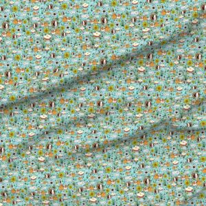 Spoonflower Fabric - Guinea Pigs Blue Pig Cute Cool Printed on Petal Signature Cotton Fabric Fat Quarter - Sewing Quilting Apparel Crafts Decor