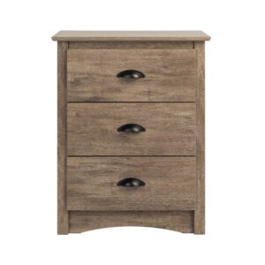 Prepac Salt Spring 6-Drawer Tall Chest, Drifted Gray & Salt Spring 3-Drawer Tall Nightstand, Drifted Gray