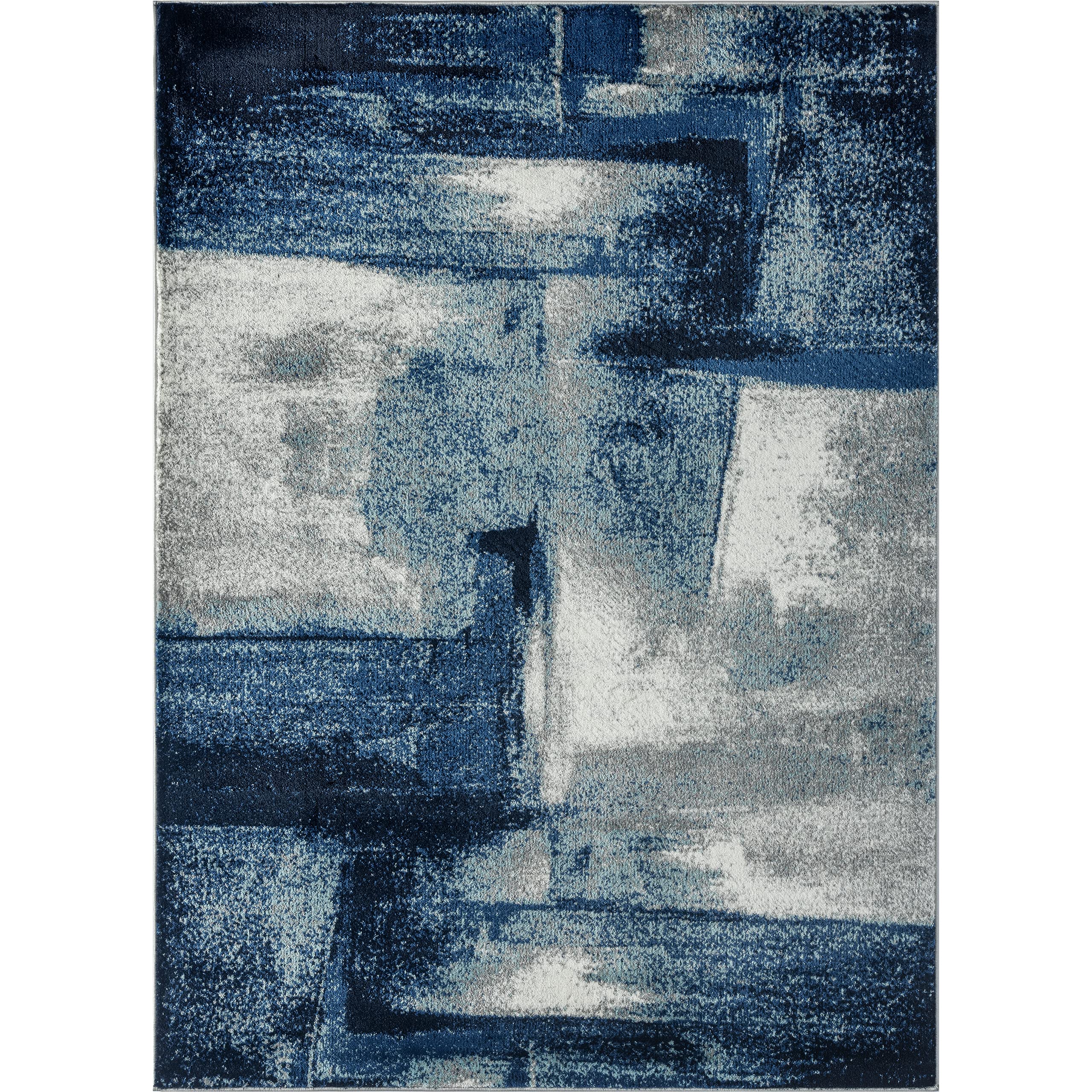 LUXE WEAVERS Lagos Collection 7558 Navy 4x5 Abstract Area Rug