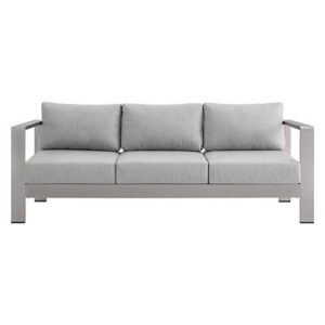 Modway Shore EEI-4228-SLV-GRYShore Sunbrella Patio Sofa in Silver Gray, 27.5 x 76.5 x 24.5