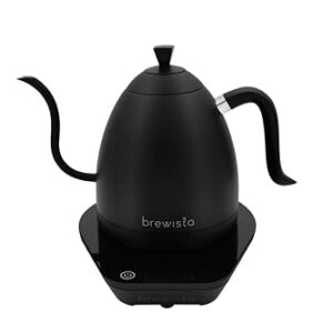 Brewista Artisan Electric Gooseneck Kettle, Water Boiler with LCD Panel, Precise Temperature Control, Fast Boiling and Keep Warm Settings for Pour-Over Coffee & Tea, Café, 1 Liter (All Black)