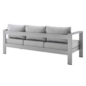 Modway Shore EEI-4228-SLV-GRYShore Sunbrella Patio Sofa in Silver Gray, 27.5 x 76.5 x 24.5