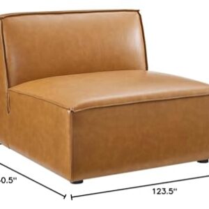 Modway Restore Vegan Leather Sectional 3-Seater Sofa in Tan