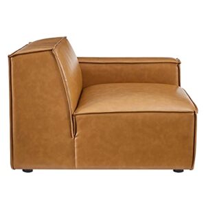 Modway Restore Vegan Leather Sectional 3-Seater Sofa in Tan