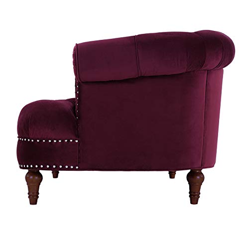 Jennifer Taylor Home Ariana Victorian Chesterfield Loveseat, Burgundy Velvet