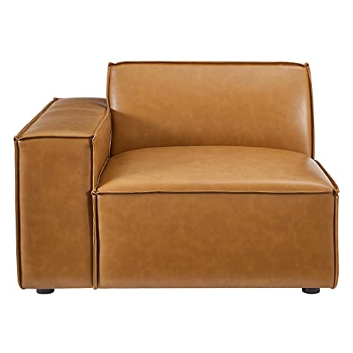 Modway Restore Vegan Leather Sectional Sofa, 82 x 164 x 28, Tan