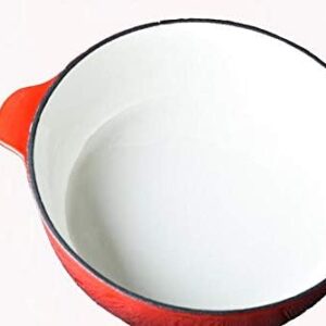 DIBOO Enameled Cast Iron Covered Sauce Pan-2.7 Quart