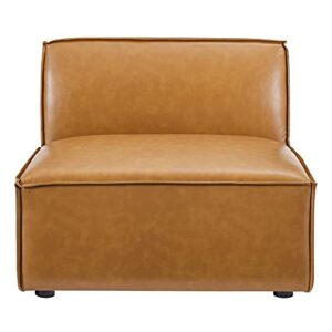 Modway Restore Vegan Leather Sectional Sofa, 82 x 164 x 28, Tan