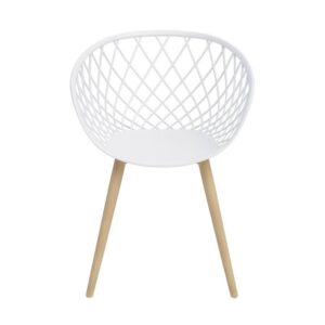 Jamesdar Kurv Mini Kids Chair in White/Natural (Set of 2)