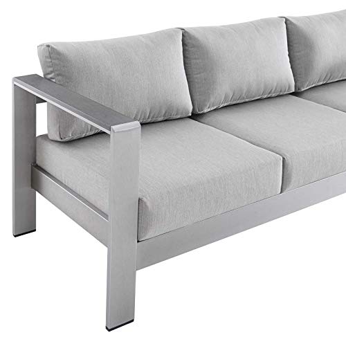 Modway Shore EEI-4228-SLV-GRYShore Sunbrella Patio Sofa in Silver Gray, 27.5 x 76.5 x 24.5