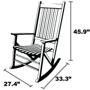 Leigh Country Heartland White 5 Slat Classic Rocker Rocking Chair