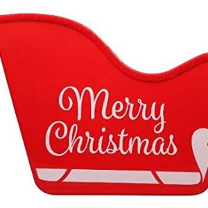 Greenbrier Intl Merry Christmas-Santa's Sleigh Shaped Plastic Bins (2PK)