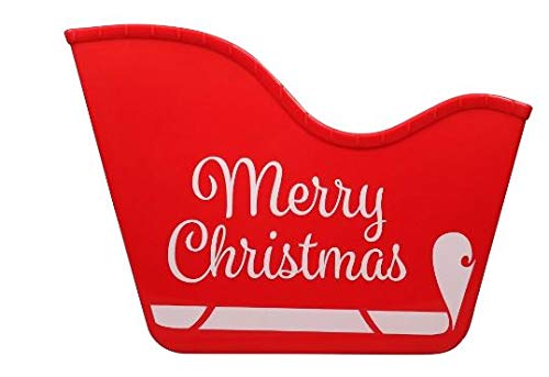 Greenbrier Intl Merry Christmas-Santa's Sleigh Shaped Plastic Bins (2PK)