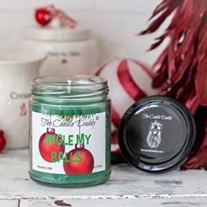 Jingle My Balls- Funny Holiday Candle - Holly Berry Scented Candle - Christmas, New Years - Holiday Fragrance, Hand Poured in USA - 6oz