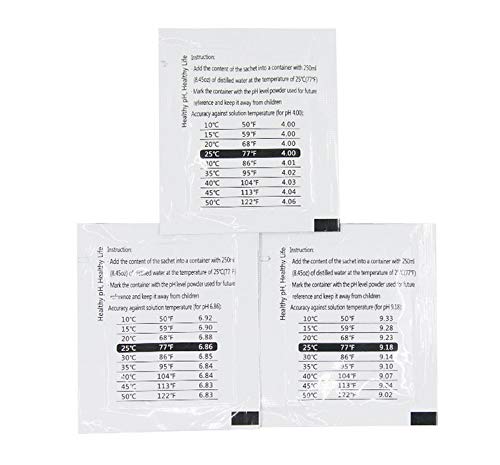 DuvinDD 18 Pack pH Calibration Solution Powder 6.86/4.00/9.18, pH Buffer Calibration Solution Packets for Precisely Calibrate pH Meter, pH Tester Calibration Powder Packets