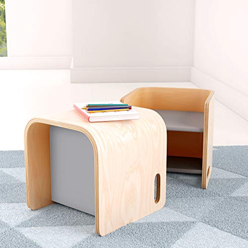 ECR4Kids Bentwood Multipurpose Cube Chair, Kids Furniture, Grey