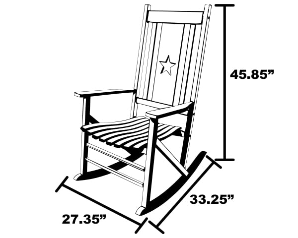 Leigh Country Heartland Star Cut Out, White Rocking Chair