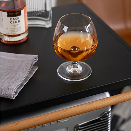 True Brandy Bourbon Whiskey Cognac Scotch Drinking Glasses, Superb Lead-Free Crystal Snifter Glass for Cocktail Party Dishwasher Safe, 14 oz, Set of 4