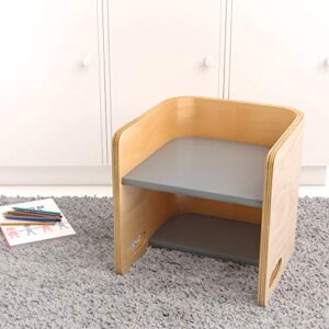 ECR4Kids Bentwood Multipurpose Cube Chair, Kids Furniture, Grey