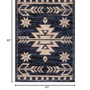 Well Woven Canton Blue Southwestern Medallion Area Rug 4x6 (3'11" x 5'3")