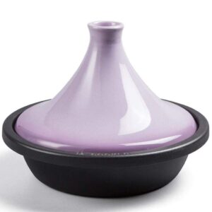 myyingbin 1.7 liters moroccan tagine lead free ceramic pot safe clay stew pot cast iron base suitable for 1-4 people, purple