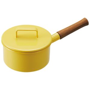 365methods yy-16s.y single-handed pot, sauce pan, enamel, 6.7 inches (17 cm), induction compatible, yellow