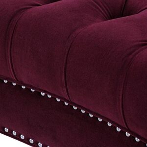 Jennifer Taylor Home Ariana Victorian Chesterfield Loveseat, Burgundy Velvet