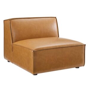 Modway Restore Vegan Leather Sectional 5-Seater Sofa in Tan