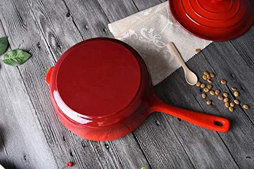 DIBOO Enameled Cast Iron Covered Sauce Pan-2.7 Quart