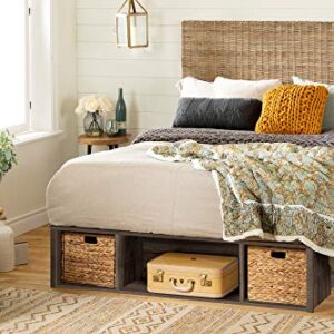 South Shore Bed with Baskets, Queen, Fall Oak