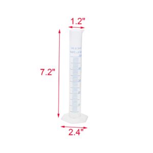 Geesatis 10 Pcs Plastic Measuring Cylinders 50 ml Lab Test Graduated Measuring Cylinder