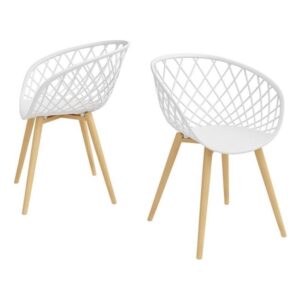 jamesdar kurv mini kids chair in white/natural (set of 2)