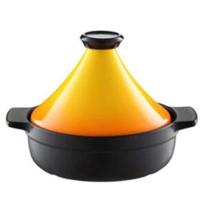 myyingbin moroccan tagine ceramic micro pressure cooker with tapered lid easy to clean suitable for oven microwave gas stove, yellow