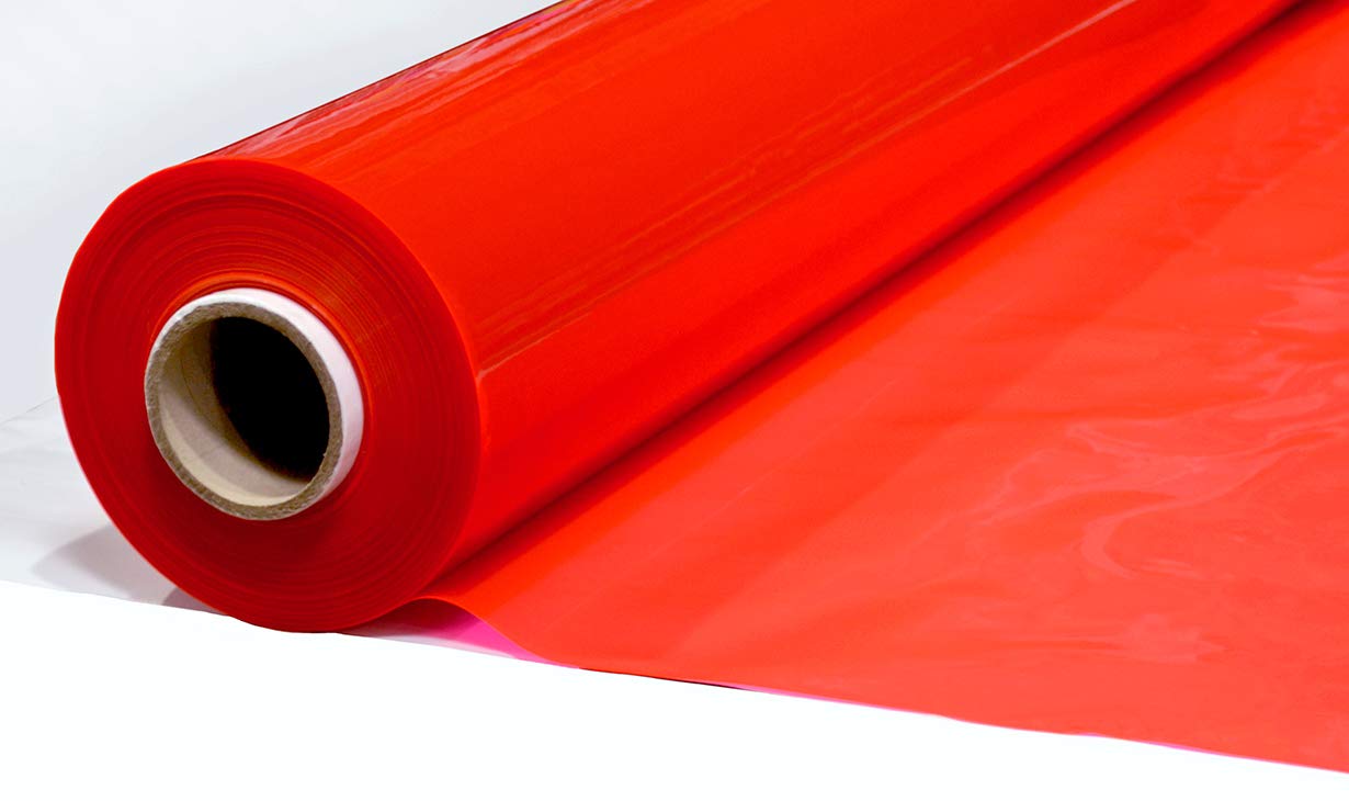 Colored Tinted Vinyl Fabric - 15 Colors to Choose from - Sold by The Yard - 54-Inches Wide (Crimson)