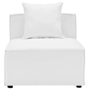 Modway EEI-4209-WHI Saybrook Patio Armless Chair in White 29.5 x 34.5 x 25.5