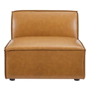 Modway Restore Vegan Leather Sectional 5-Seater Sofa in Tan