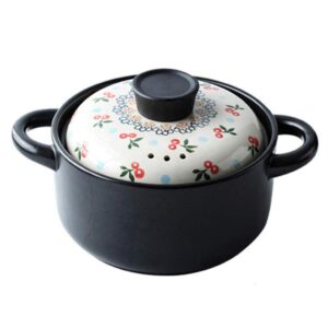 myyingbin ceramics casserole with lid handles, tagine cooking pot high temperature pots and pan, housewarming gift, d