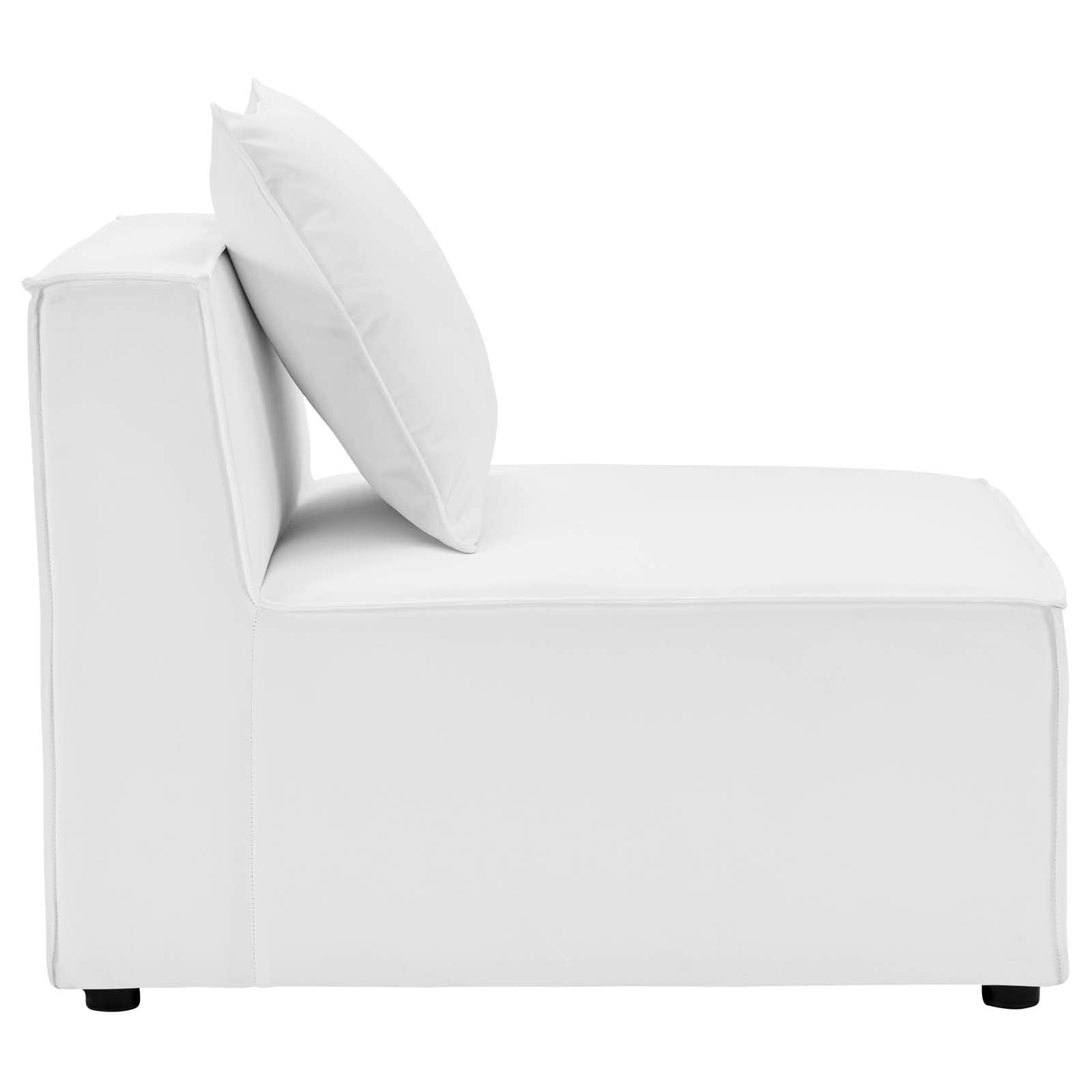 Modway EEI-4209-WHI Saybrook Patio Armless Chair in White 29.5 x 34.5 x 25.5