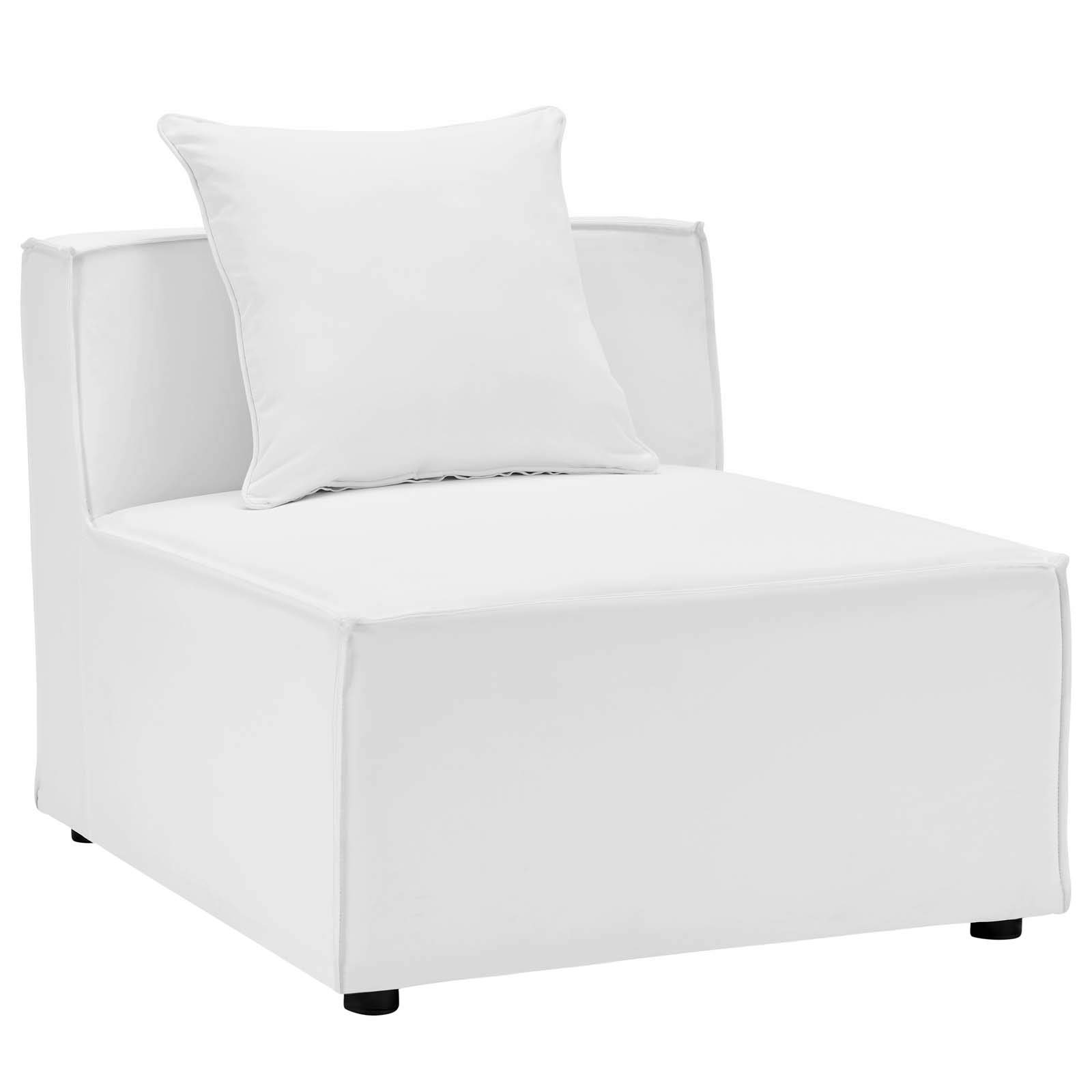 Modway EEI-4209-WHI Saybrook Patio Armless Chair in White 29.5 x 34.5 x 25.5