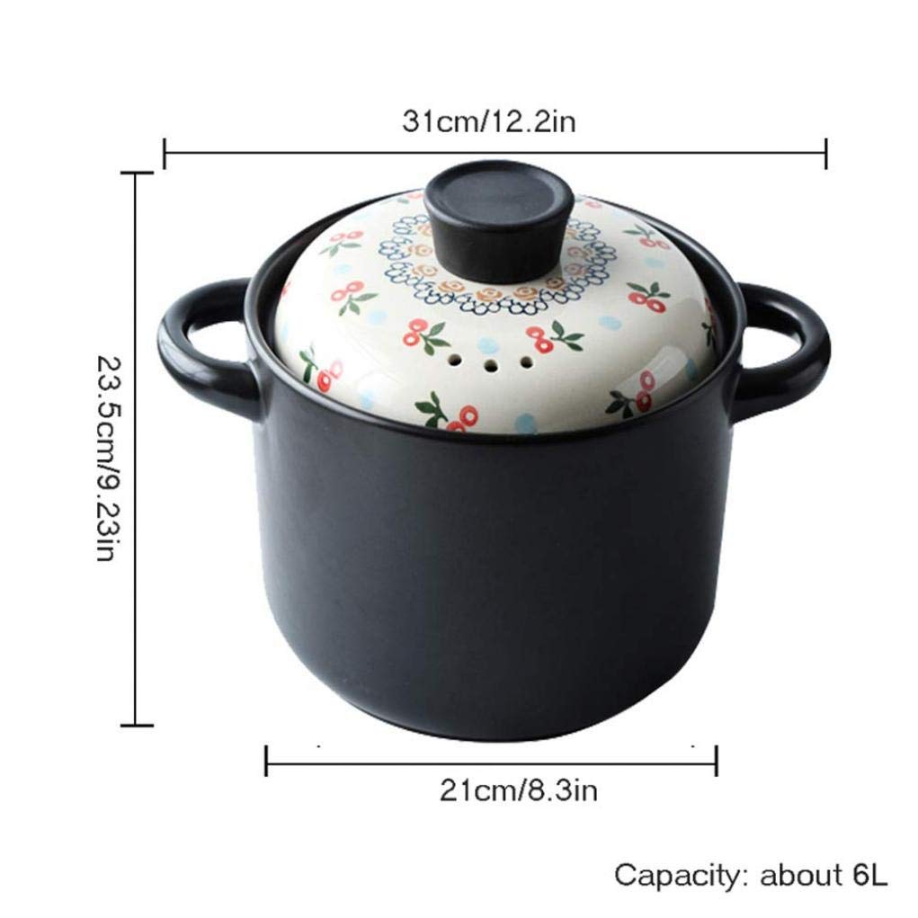 MYYINGBIN Ceramics Casserole with Lid Handles, Tagine Cooking Pot High Temperature Pots and Pan, Housewarming Gift, G