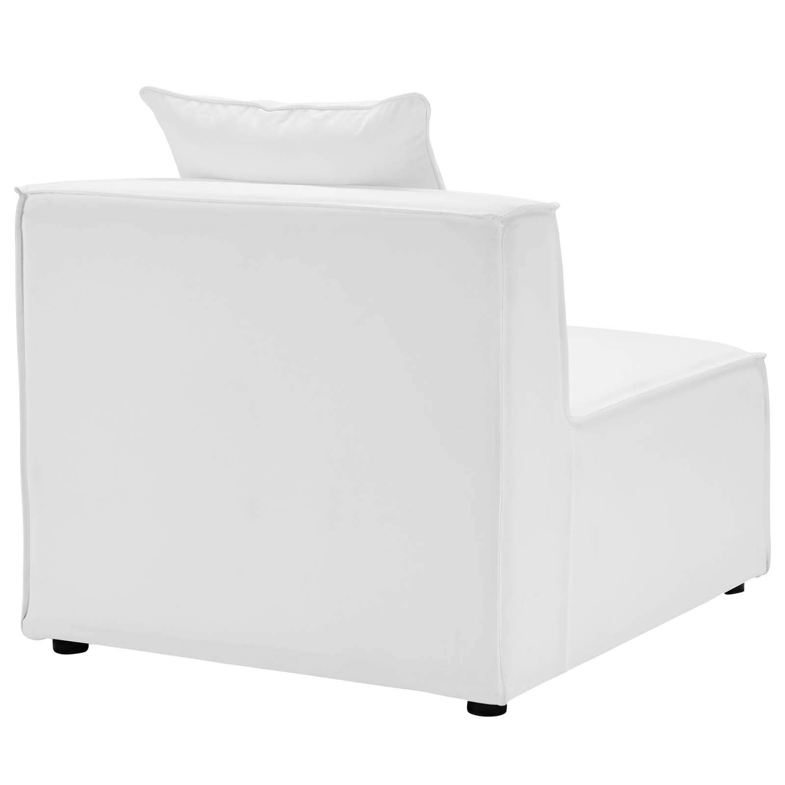 Modway EEI-4209-WHI Saybrook Patio Armless Chair in White 29.5 x 34.5 x 25.5