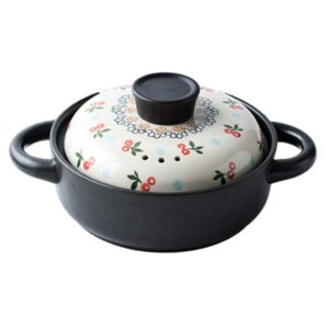 myyingbin ceramics casserole with lid handles, tagine cooking pot high temperature pots and pan, housewarming gift, b