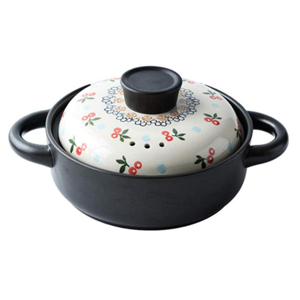 MYYINGBIN Ceramics Casserole with Lid Handles, Tagine Cooking Pot High Temperature Pots and Pan, Housewarming Gift, B