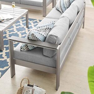 Modway Shore EEI-4228-SLV-GRYShore Sunbrella Patio Sofa in Silver Gray, 27.5 x 76.5 x 24.5